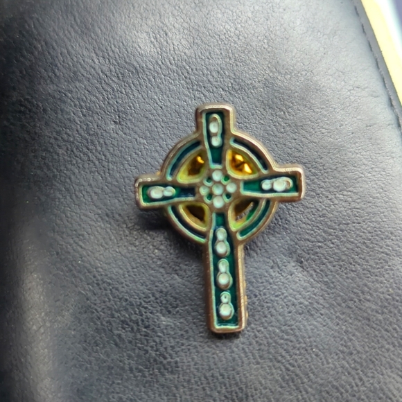 Other | Decorative Cross Lapel Pin Emerald Green | Poshmark